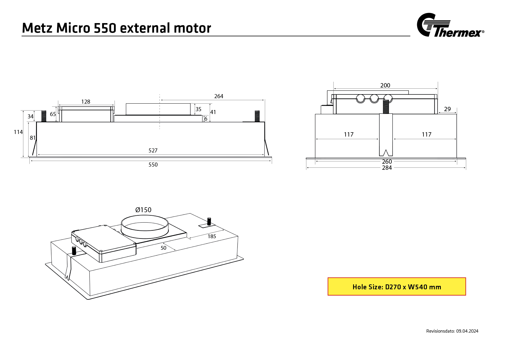Metz Micro 550 mm hvid uden motor